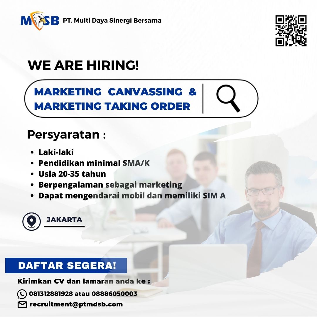 JOB VACANCY – PT. Multi Daya Sinergi Bersama
