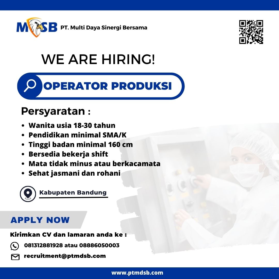 JOB VACANCY – PT. Multi Daya Sinergi Bersama