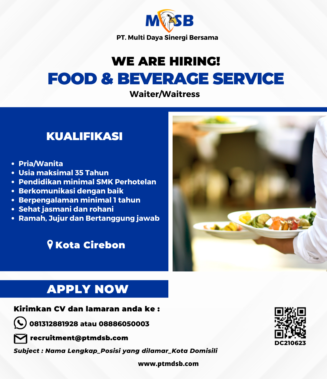 JOB VACANCY – PT. Multi Daya Sinergi Bersama