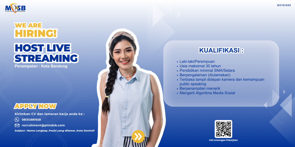 JOB VACANCY – PT. Multi Daya Sinergi Bersama