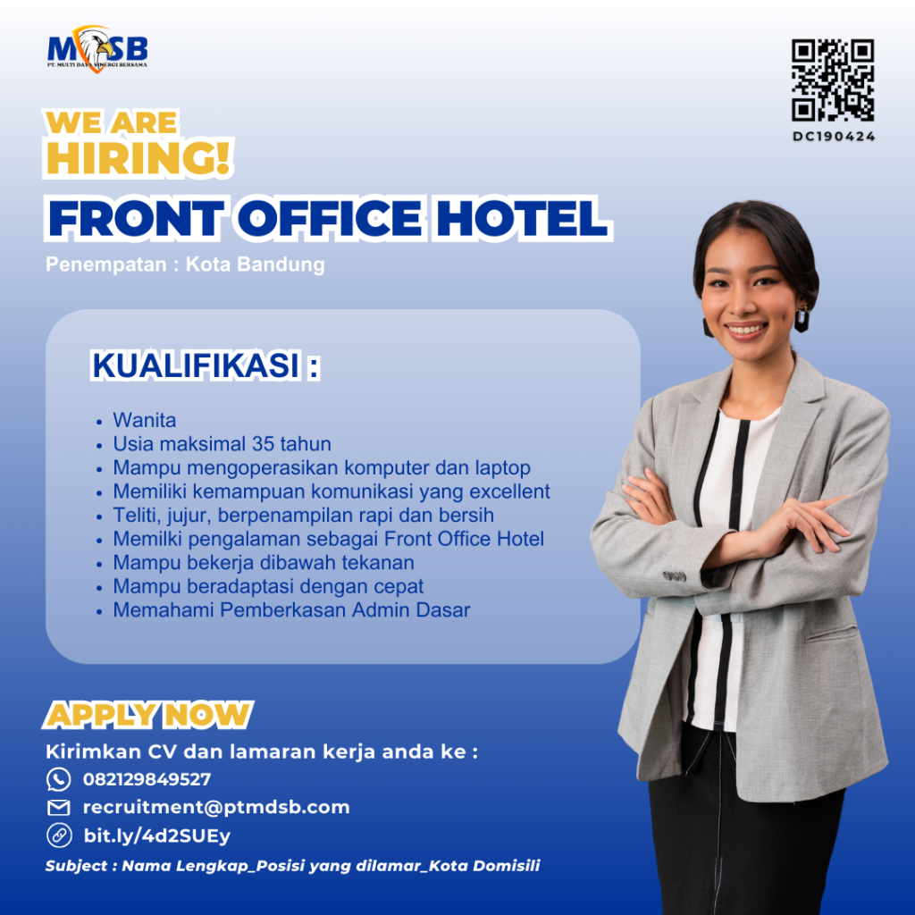 JOB VACANCY – PT. Multi Daya Sinergi Bersama