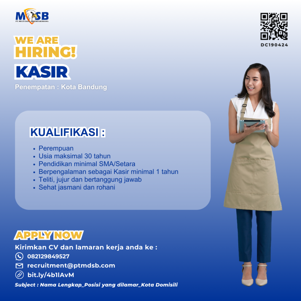 JOB VACANCY – PT. Multi Daya Sinergi Bersama