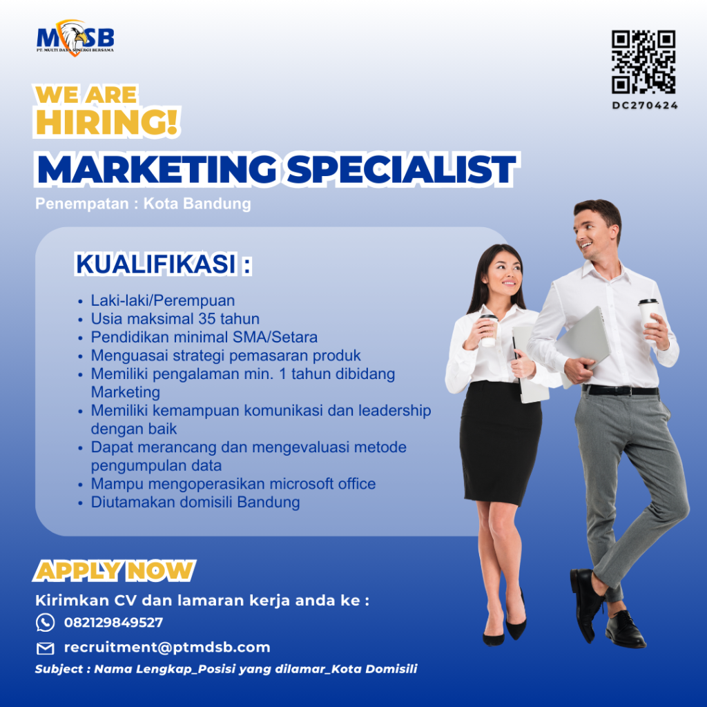 JOB VACANCY – PT. Multi Daya Sinergi Bersama
