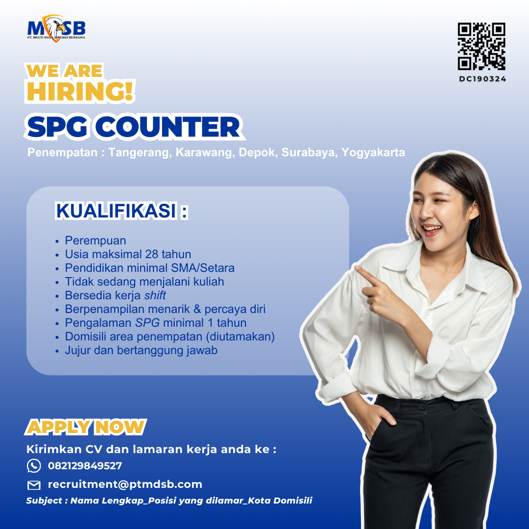 JOB VACANCY – PT. Multi Daya Sinergi Bersama