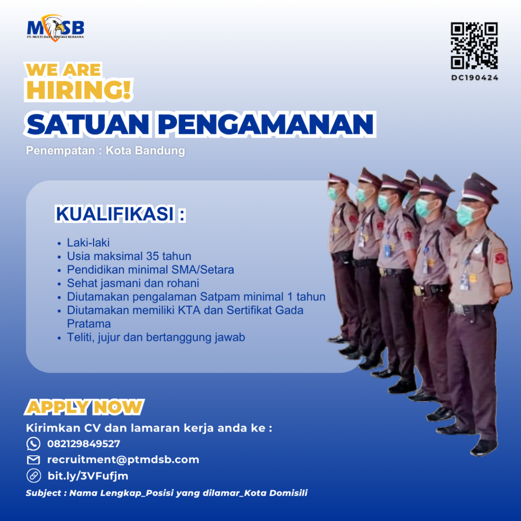 JOB VACANCY – PT. Multi Daya Sinergi Bersama