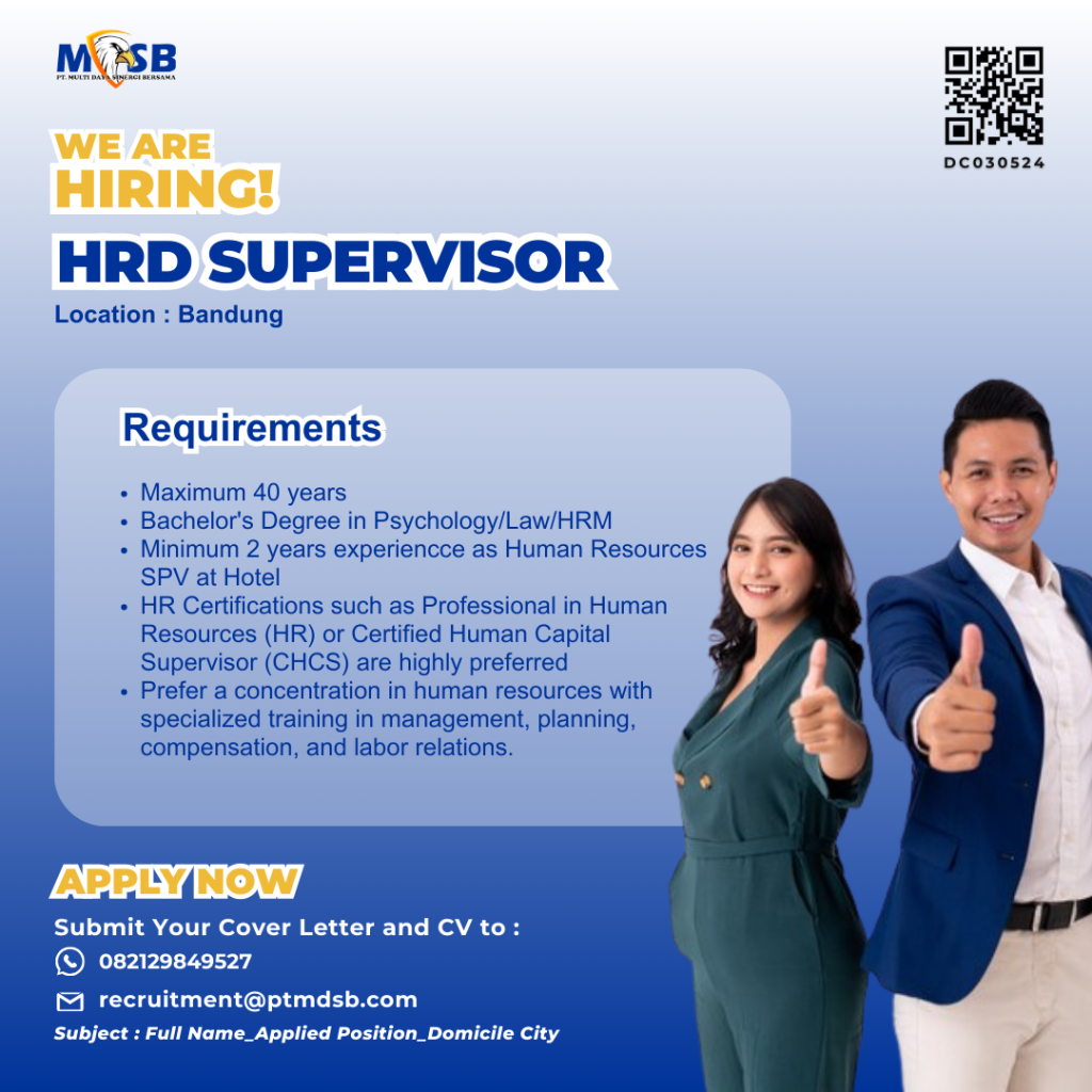 JOB VACANCY – PT. Multi Daya Sinergi Bersama
