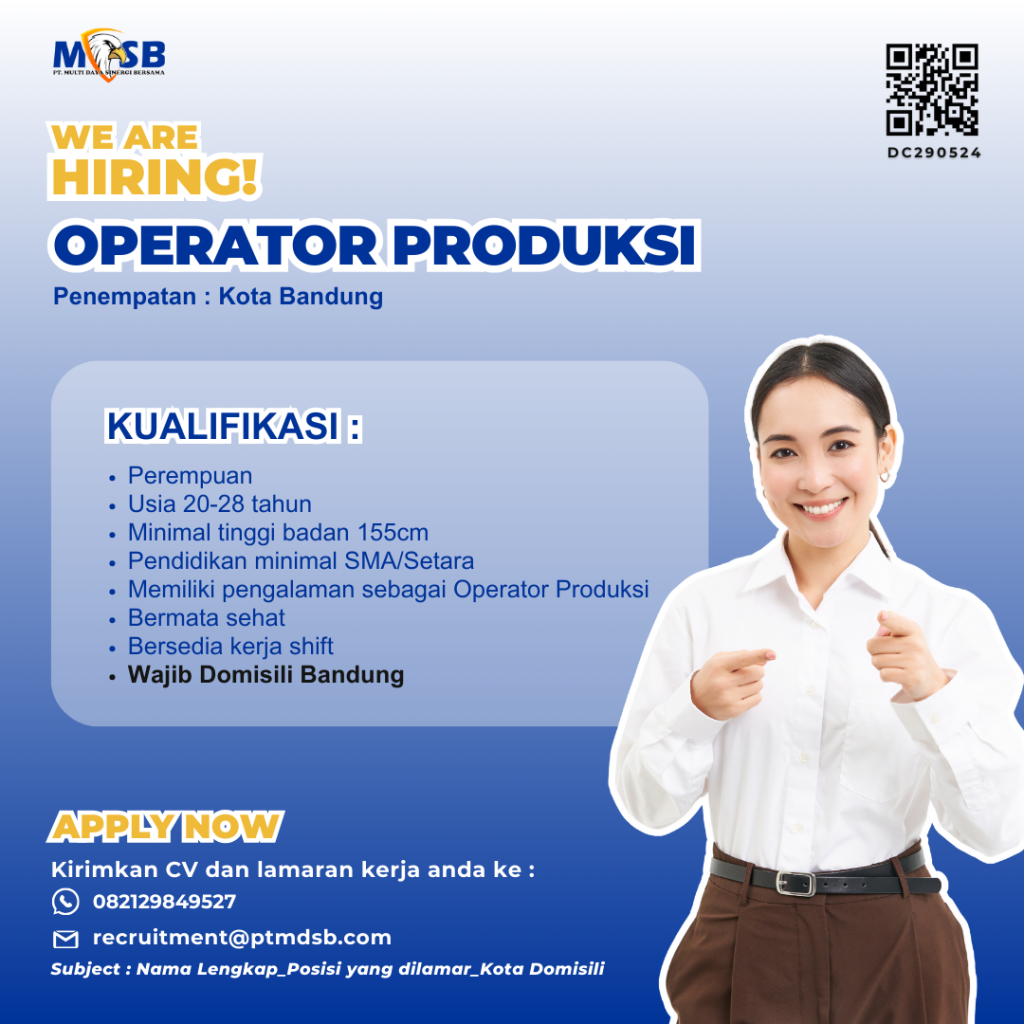 JOB VACANCY – PT. Multi Daya Sinergi Bersama