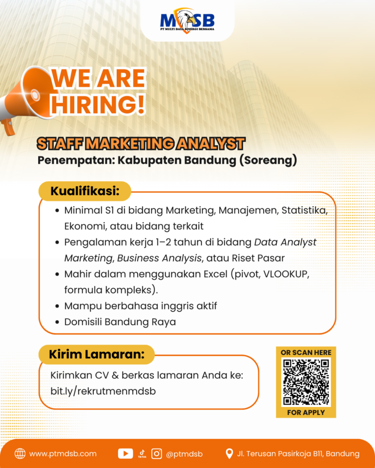 JOB VACANCY – PT. Multi Daya Sinergi Bersama
